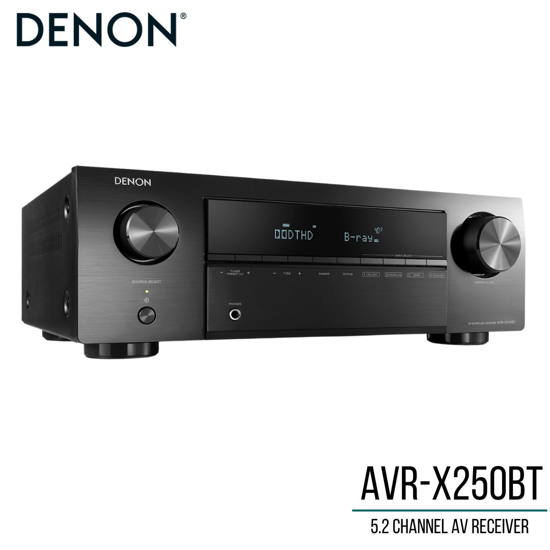 Denon AVR-X250BT 5.2 Channel AV Receiver with Bluetooth, Audio ...