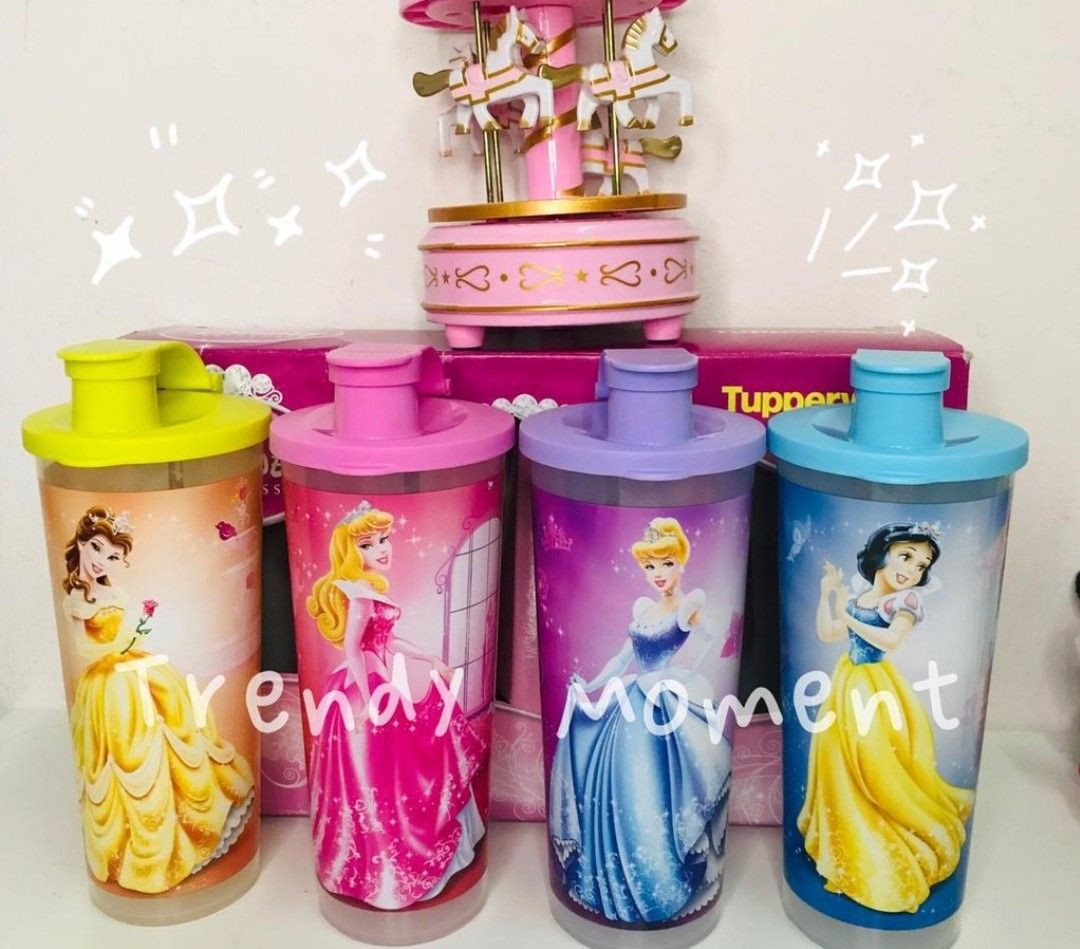 BN Tupperware Disney Princess Tumblers 4 in 1, Furniture & Home Living ...