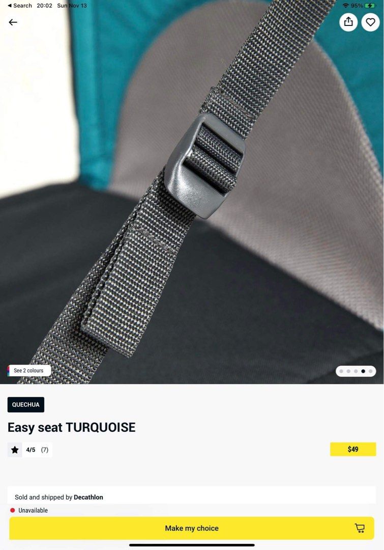 Easy seat for camping, Sports Equipment, Hiking & Camping on Carousell