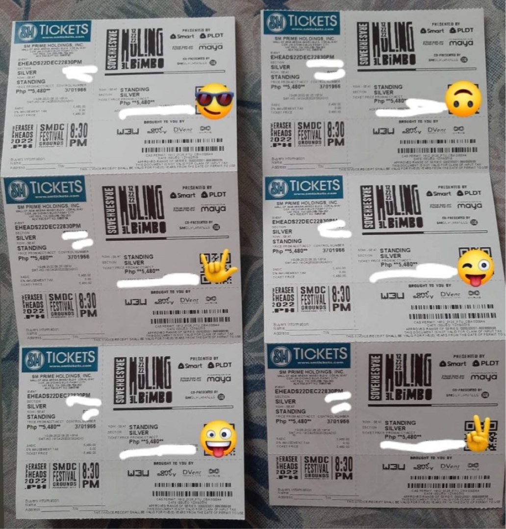 Eraserheads Concert Silver and Bronze, Tickets & Vouchers, Event ...