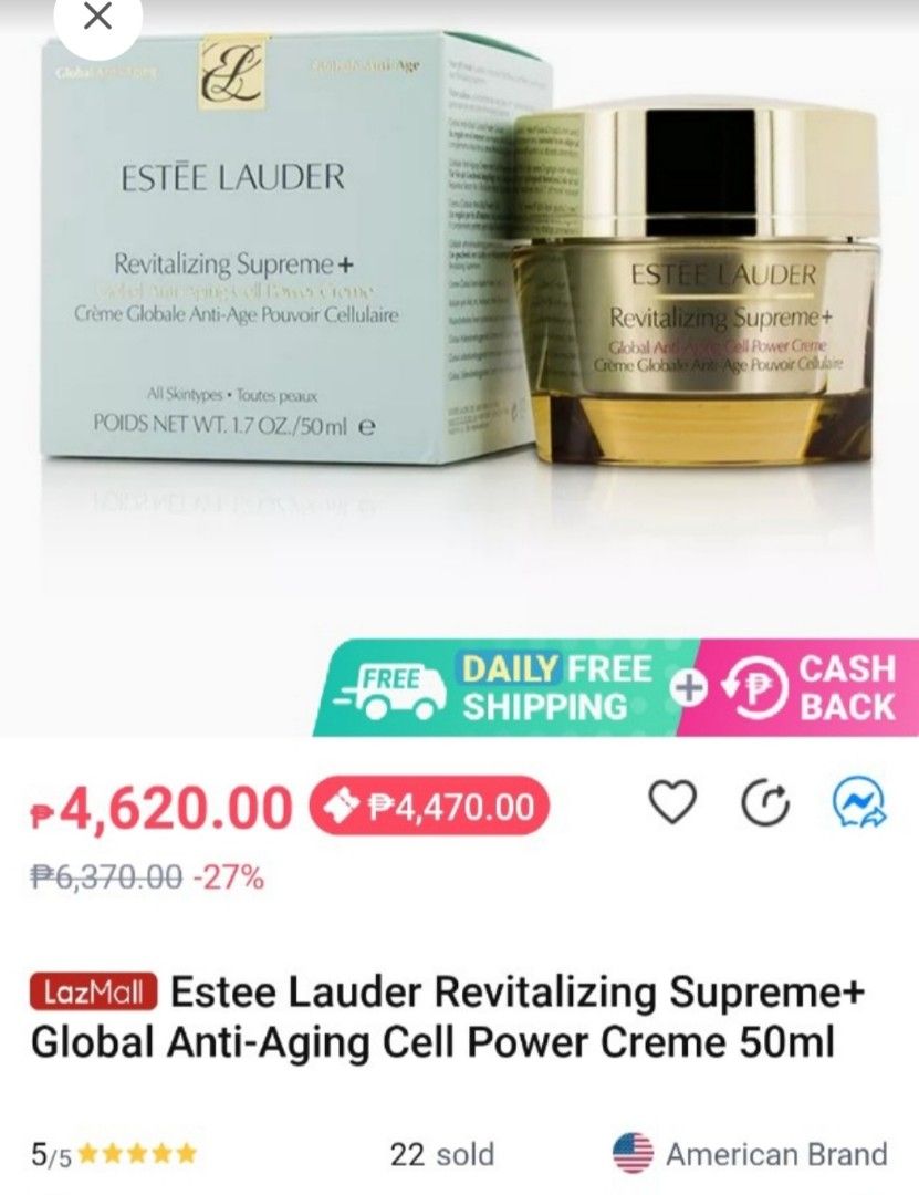 Estee Lauder revitalizing supreme+ global anti aging cell power cream ...