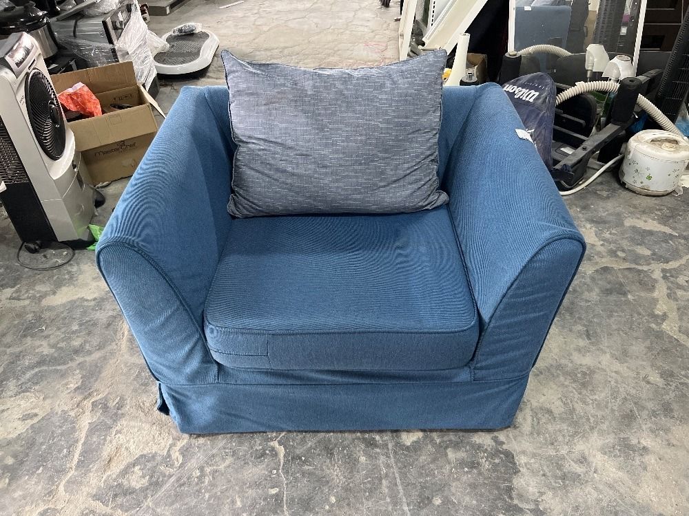 Fabric 1+2 Seater Sofa Sky Blue Colour Set / Fabrik 1+2 Seater Sofa Set ...