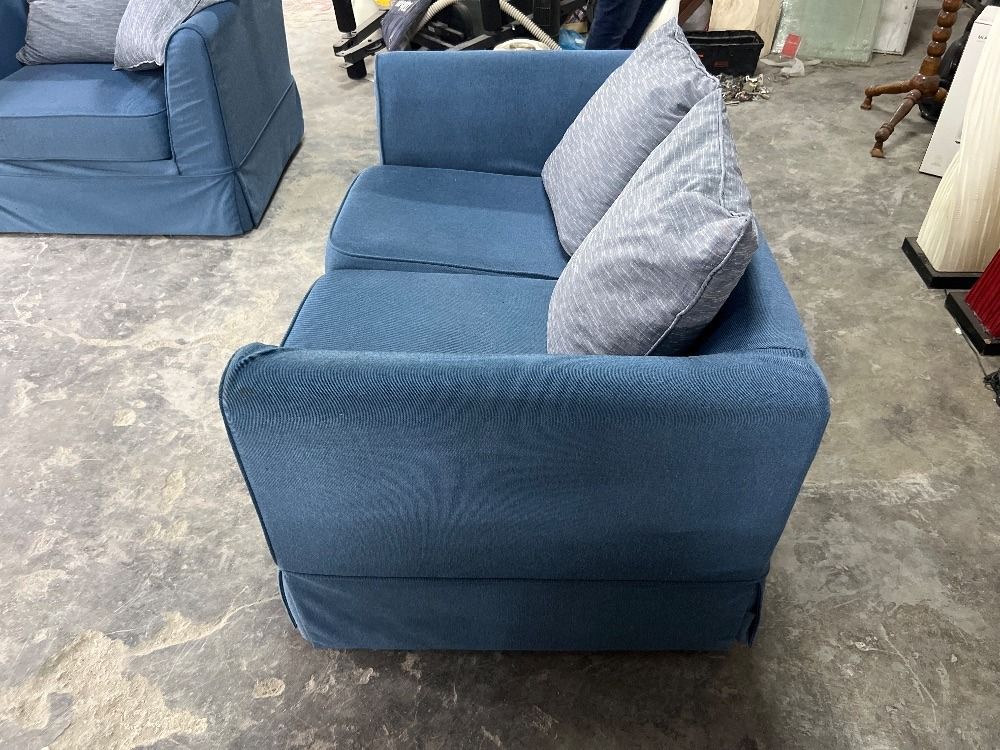 Fabric 1+2 Seater Sofa Sky Blue Colour Set / Fabrik 1+2 Seater Sofa Set ...