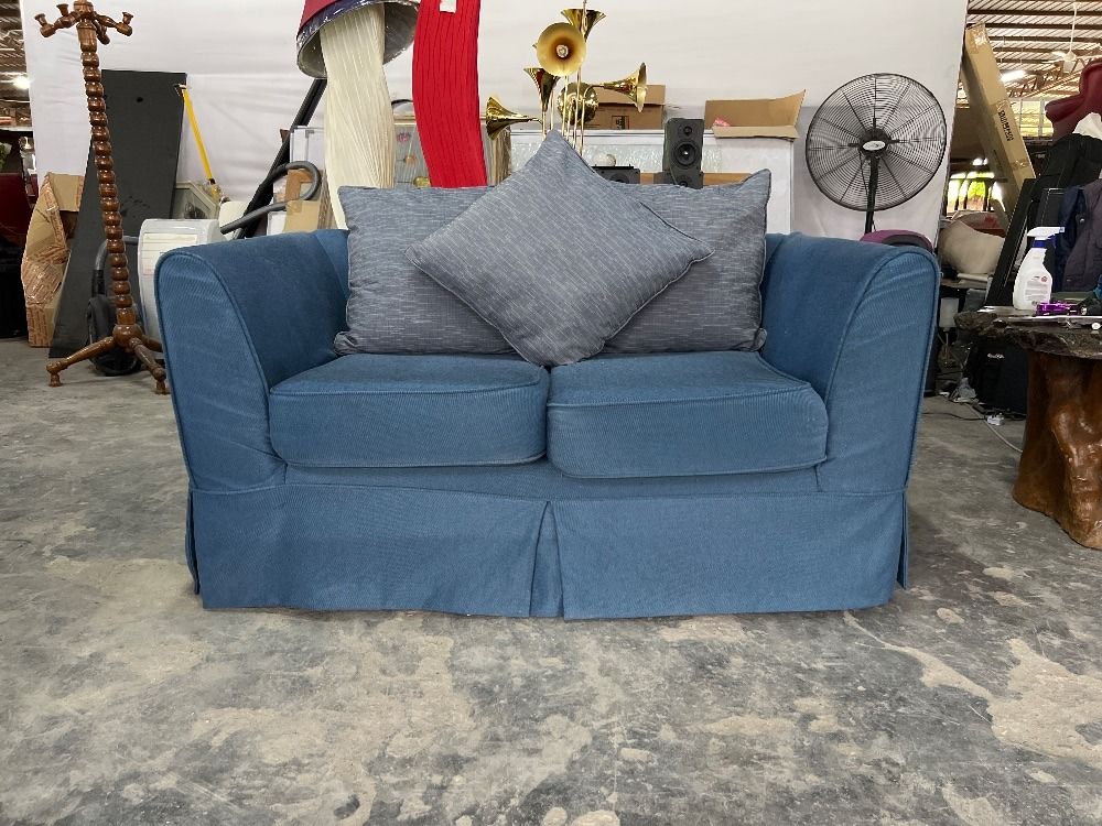 Fabric 1+2 Seater Sofa Sky Blue Colour Set / Fabrik 1+2 Seater Sofa Set ...