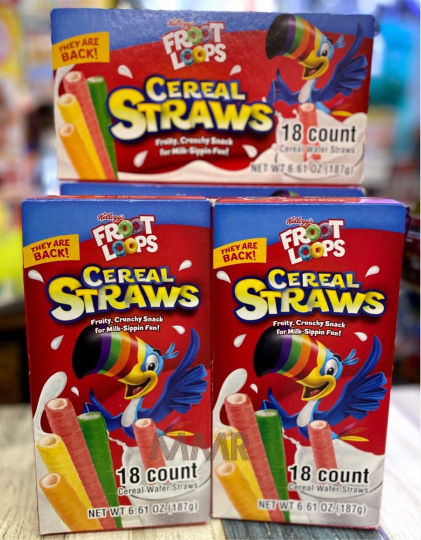 Froot Loops cereal straws 18ct, 嘢食 & 嘢飲, 包裝食物&即食食物 - Carousell
