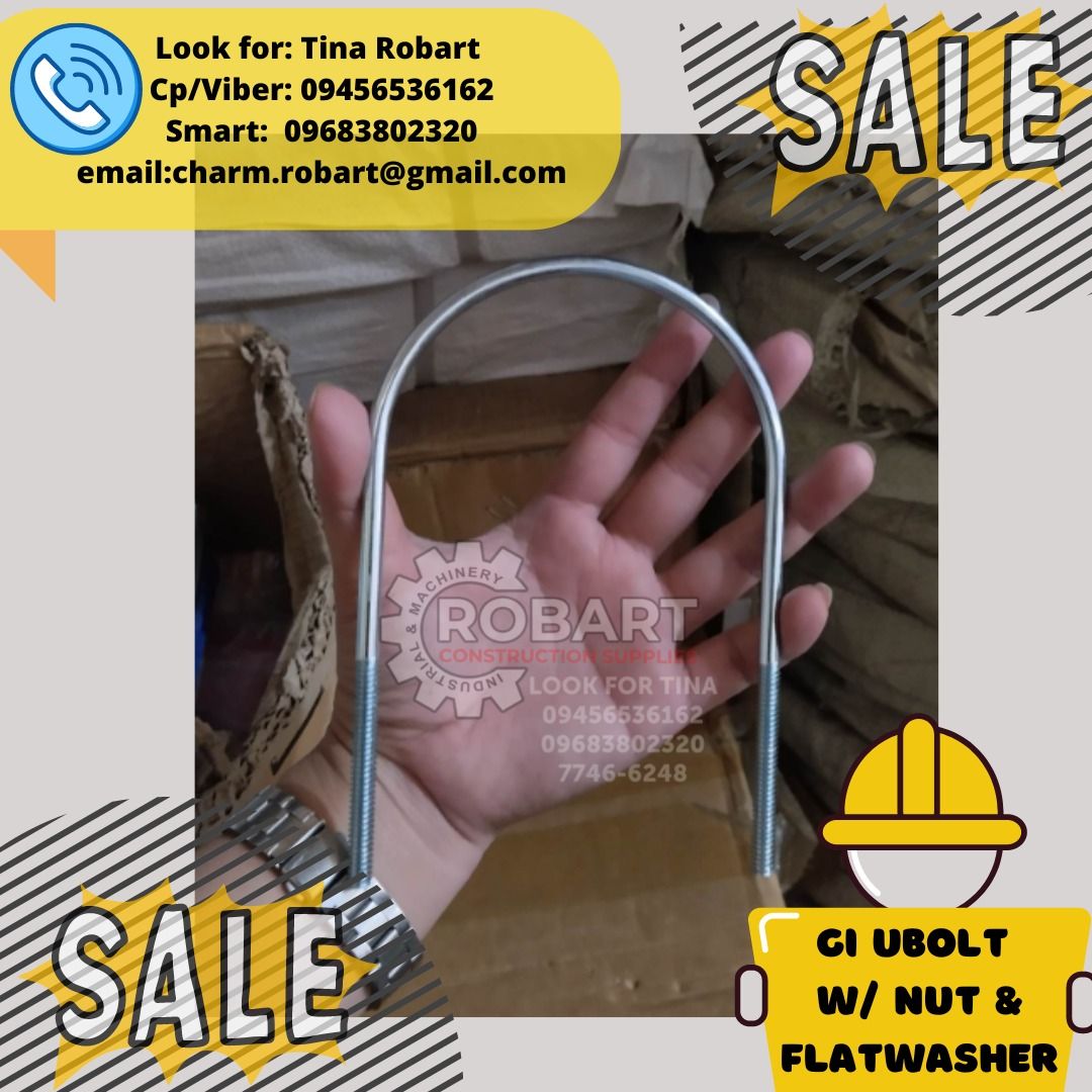 GI U bolt with nut and flat washer, Commercial & Industrial ...