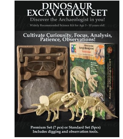 Gift Present Children Kids Toys Dinosaur Excavation Set Archaeologist ...