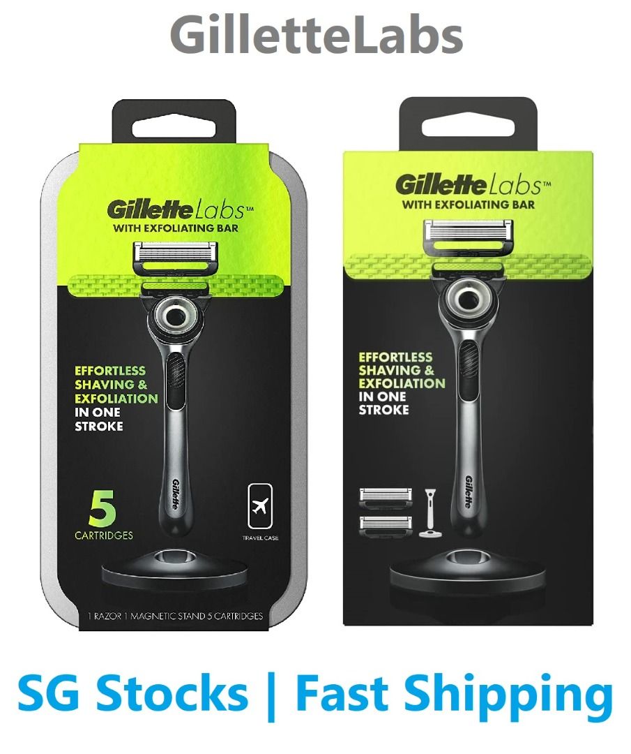 GilletteLabs Gillette Labs with Exfoliating Bar Razor and Travel Case ...