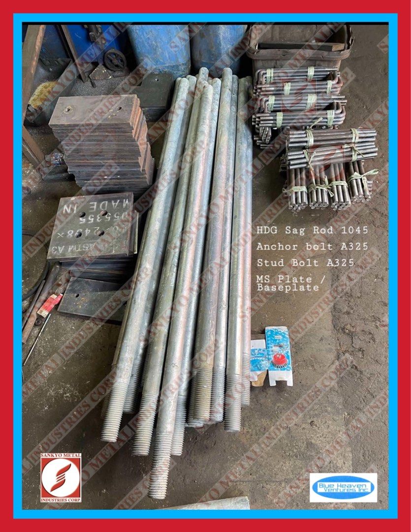 HDG Anchor Bolt and Sag Rod or Stud Bolt, Commercial & Industrial ...