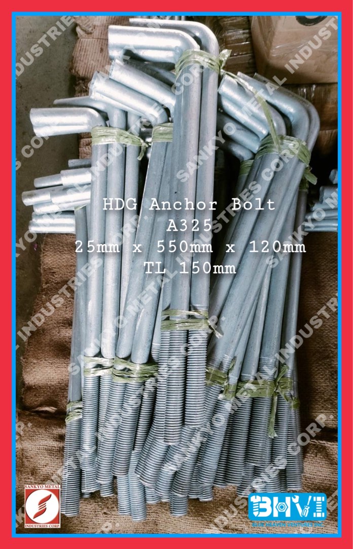 HDG Anchor Bolt and Sag Rod or Stud Bolt, Commercial & Industrial ...