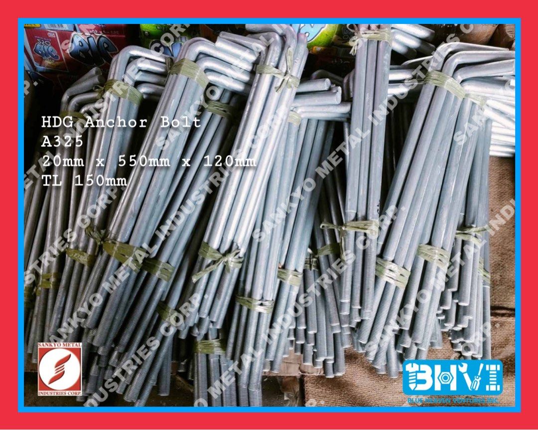 HDG Anchor Bolt and Sag Rod or Stud Bolt, Commercial & Industrial ...