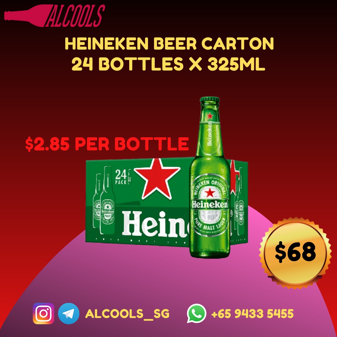 Heineken x 24 Bottles / 325ml / Alcohol Delivery / Wholesale, Food & Drinks, Alcoholic Beverages ...