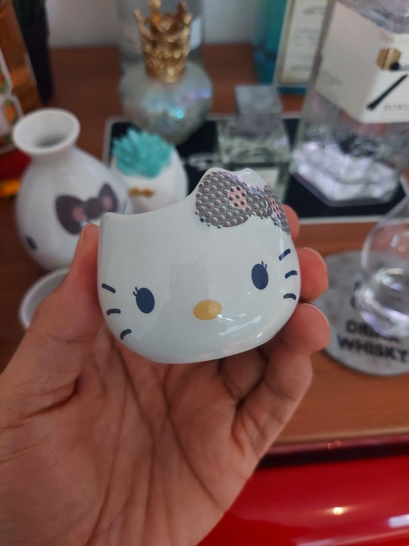 Hello Kitty ceramic Sake cup and flask set, Furniture & Home Living ...