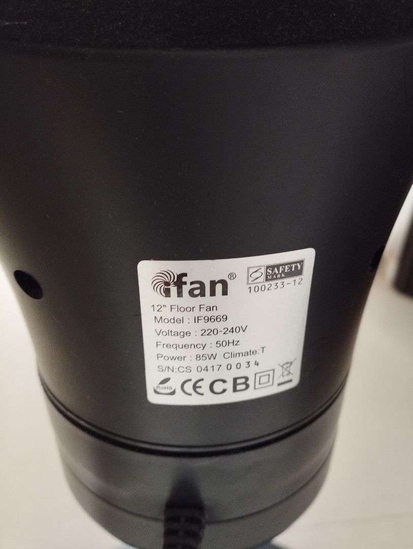 iFan IF9669 12 Inch Stand Fan Circulator with Convertible Height Air ...