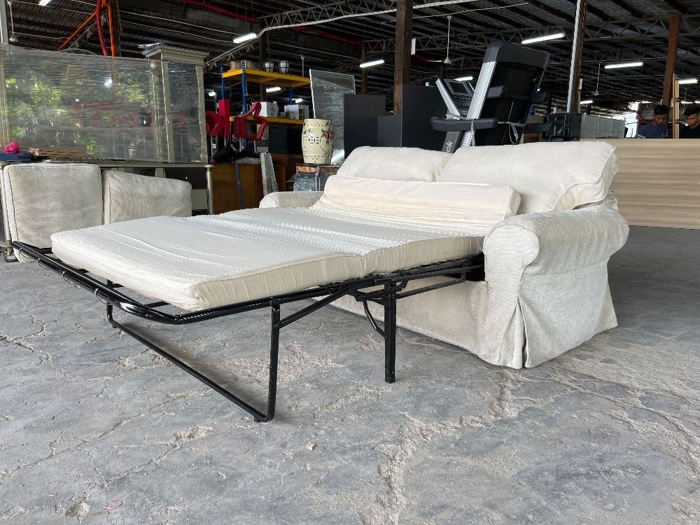 IKEA EKTROP Fabric Sofa Bed Grey Colour / Katil Sofa Fabrik IKEA EKTROP ...