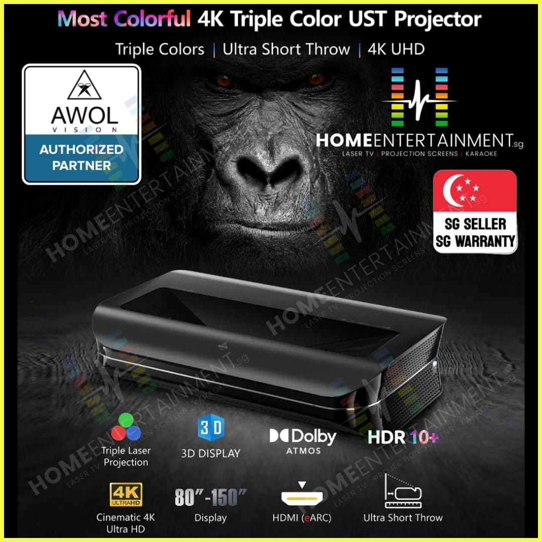 [BEST VALUE TRIPLE LASER UST] AWOL VISION 4K 3D TRIPLE LASER TV / ULTRA ...