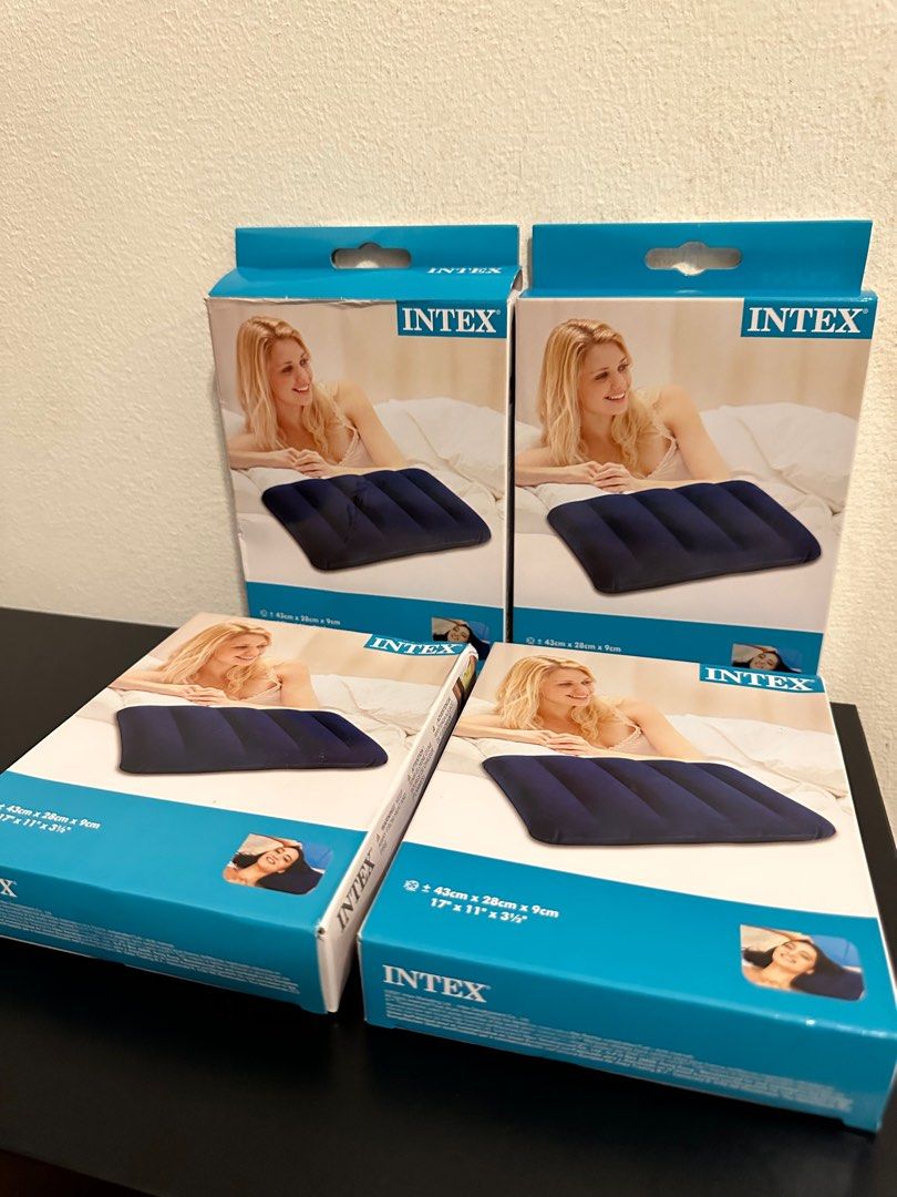 Intex Inflatable Queen Bed with pump and pillows, Furniture & Home ...