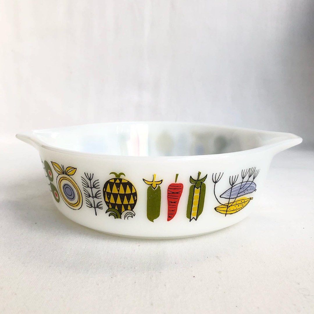 JAJ Milk Glass Casserole England Pyrex Corningware, Furniture & Home ...