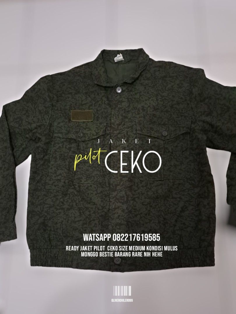 Jaket pilot ceko, Fesyen Pria, Pakaian , Baju Luaran di Carousell