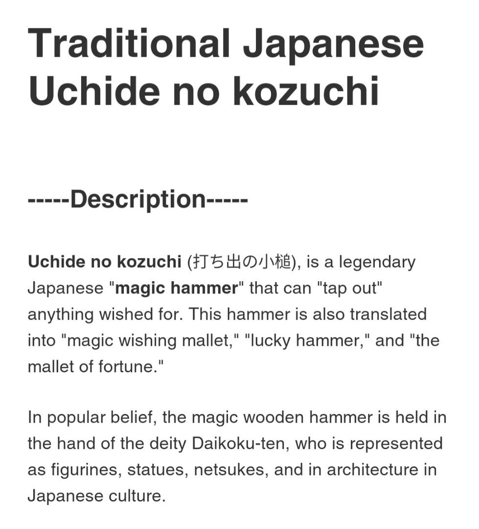 Japan lucky hammer Uchide No Kozuchi (magic hammer) about 1.5kg weight ...