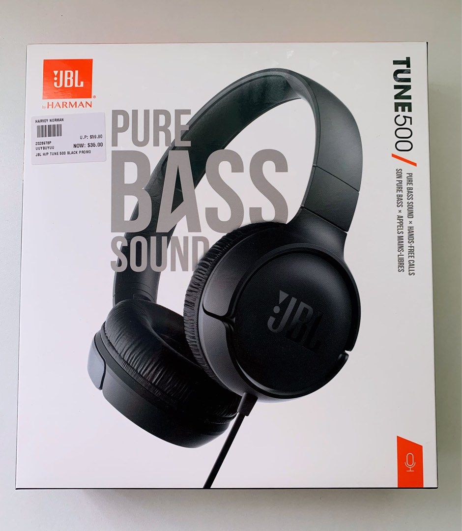 JBL Tune500 Wired On-Ear Headphone - Black, Audio, Headphones ...