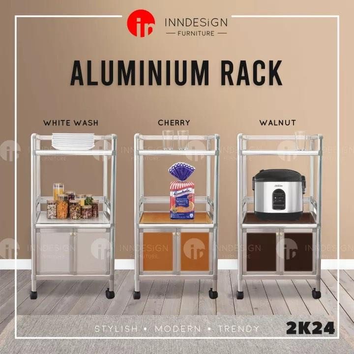 Kitchen Cabinet fully assembled aluminum racks, Furniture & Home Living ...