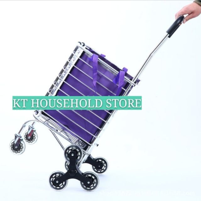 KT WARE 8 wheel (Trolley with bag) aluminium shopping cart / market ...