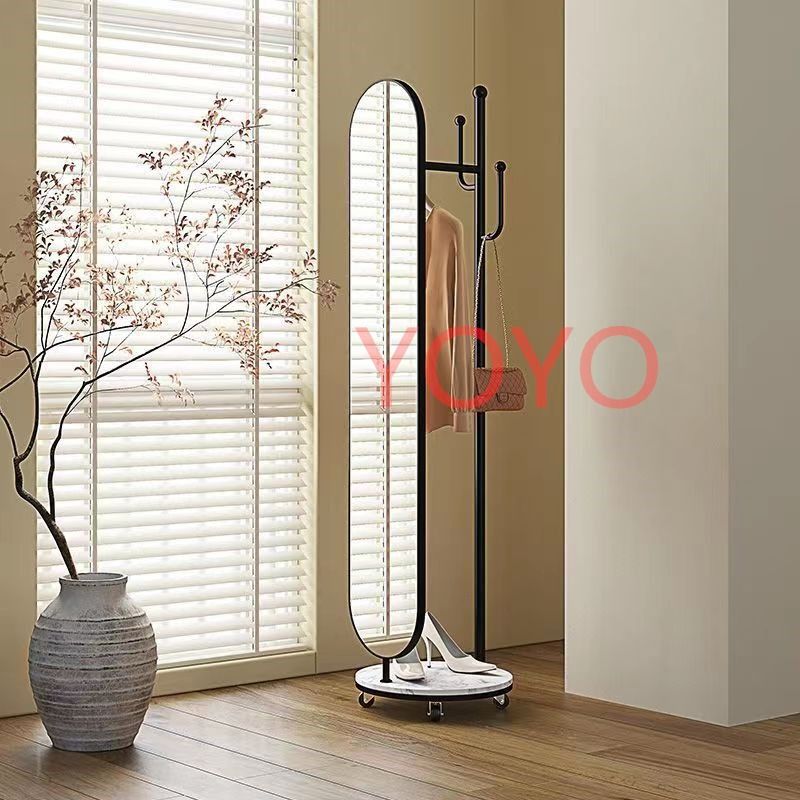 L0956試衣鏡 全身鏡 旋轉落地鏡掛衣架 臥室鏡 穿衣鏡 衣帽架 帶轆掛衣鏡Dressing mirror全新包送貨, 傢俬＆家居, 家居 ...
