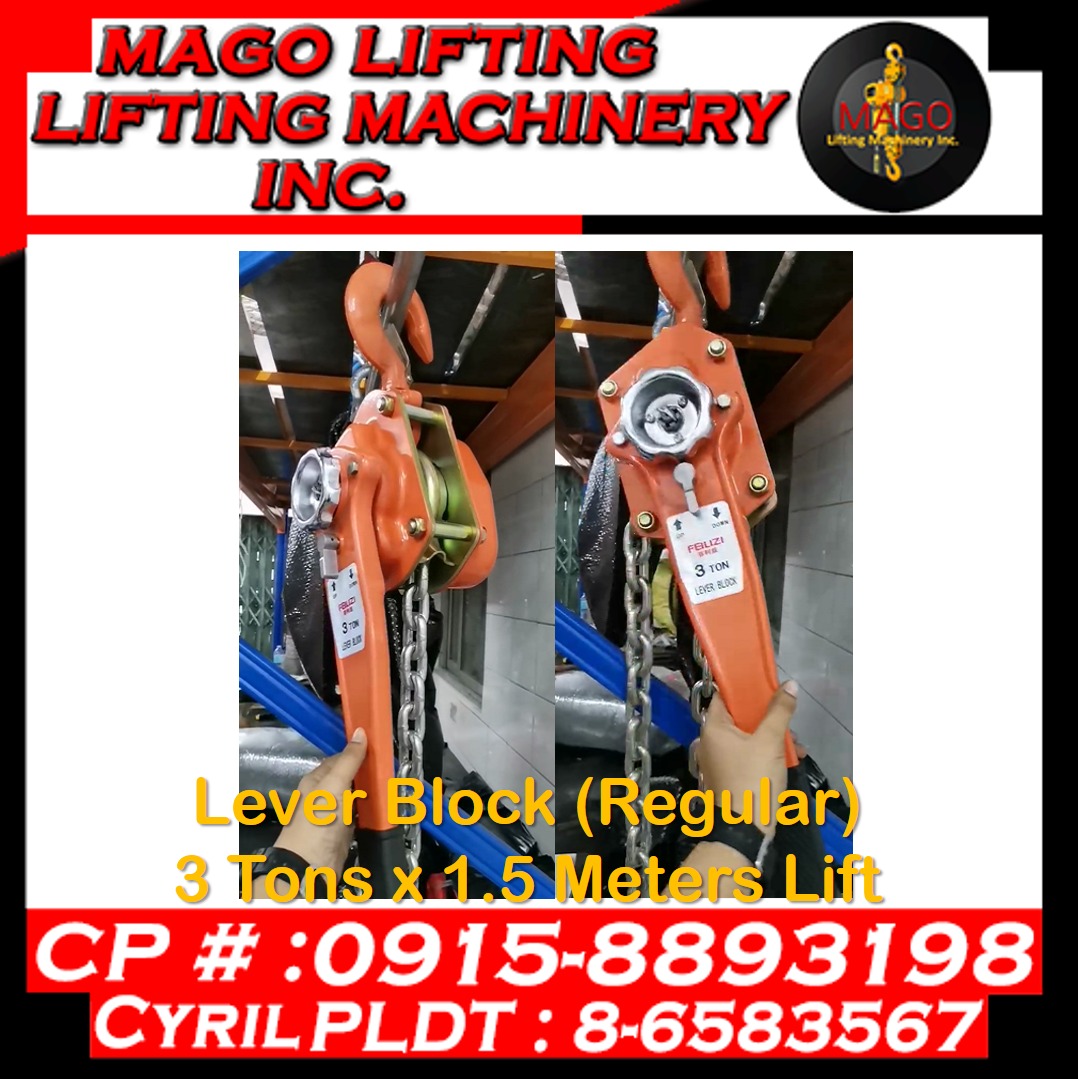 Lever Block (Regular) 3 Tons x 1.5 Meters Lift, Commercial & Industrial ...