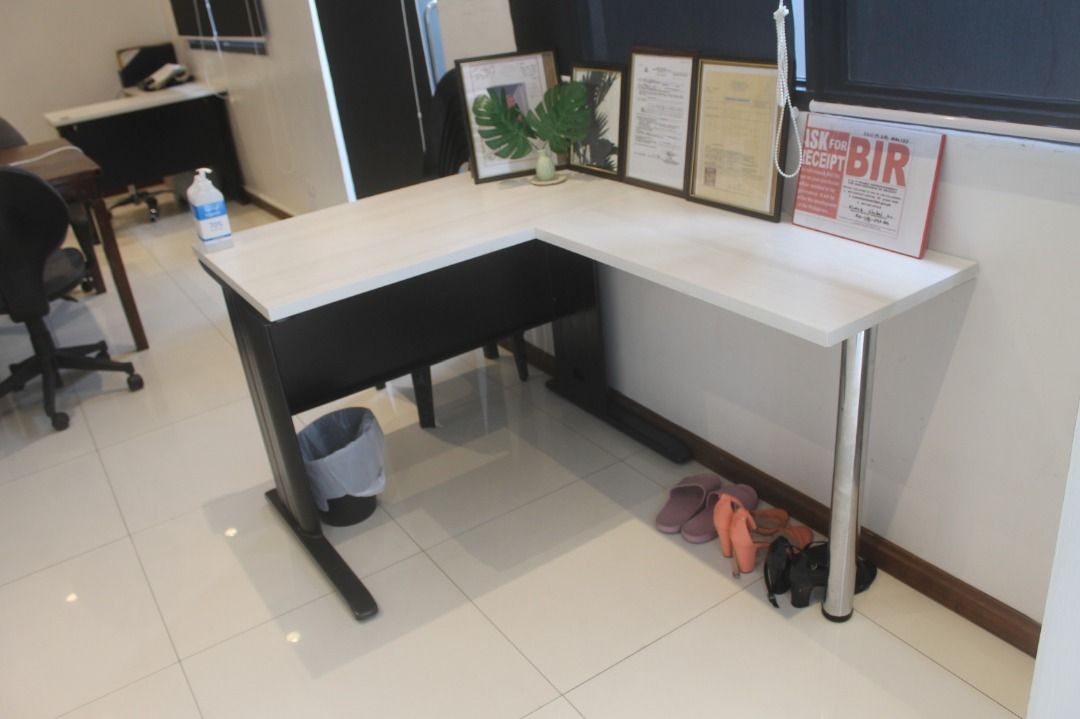 L-Type Office Table, Furniture & Home Living, Office Furniture ...