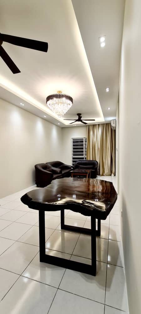 Meja kayu cengal epoxy dining table, Furniture & Home Living, Furniture ...