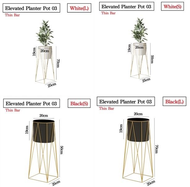 Metal Planter Pot Elevated Taller Flower Pot Vase, Furniture & Home ...