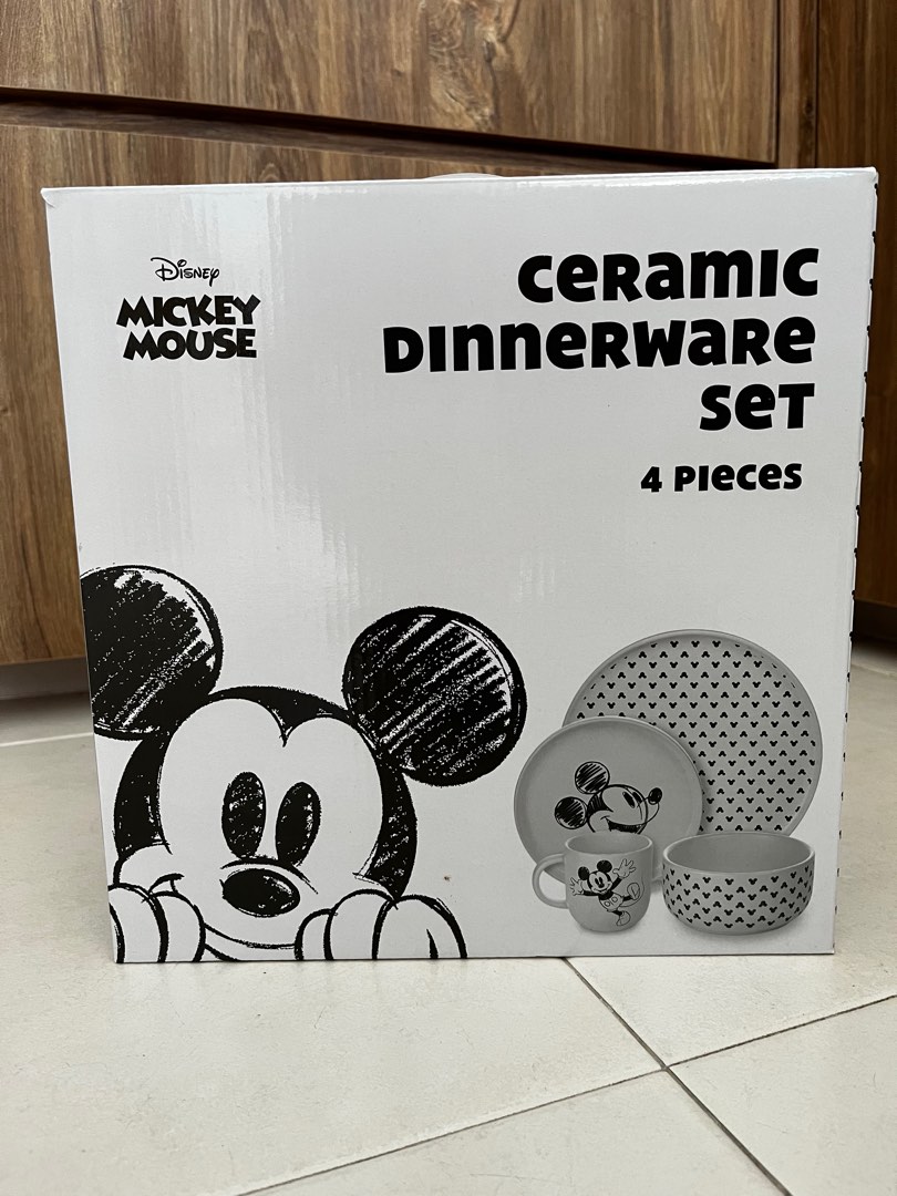 Mickey Mouse Ceramic Dinner Set 4pcs, Furniture & Home Living ...