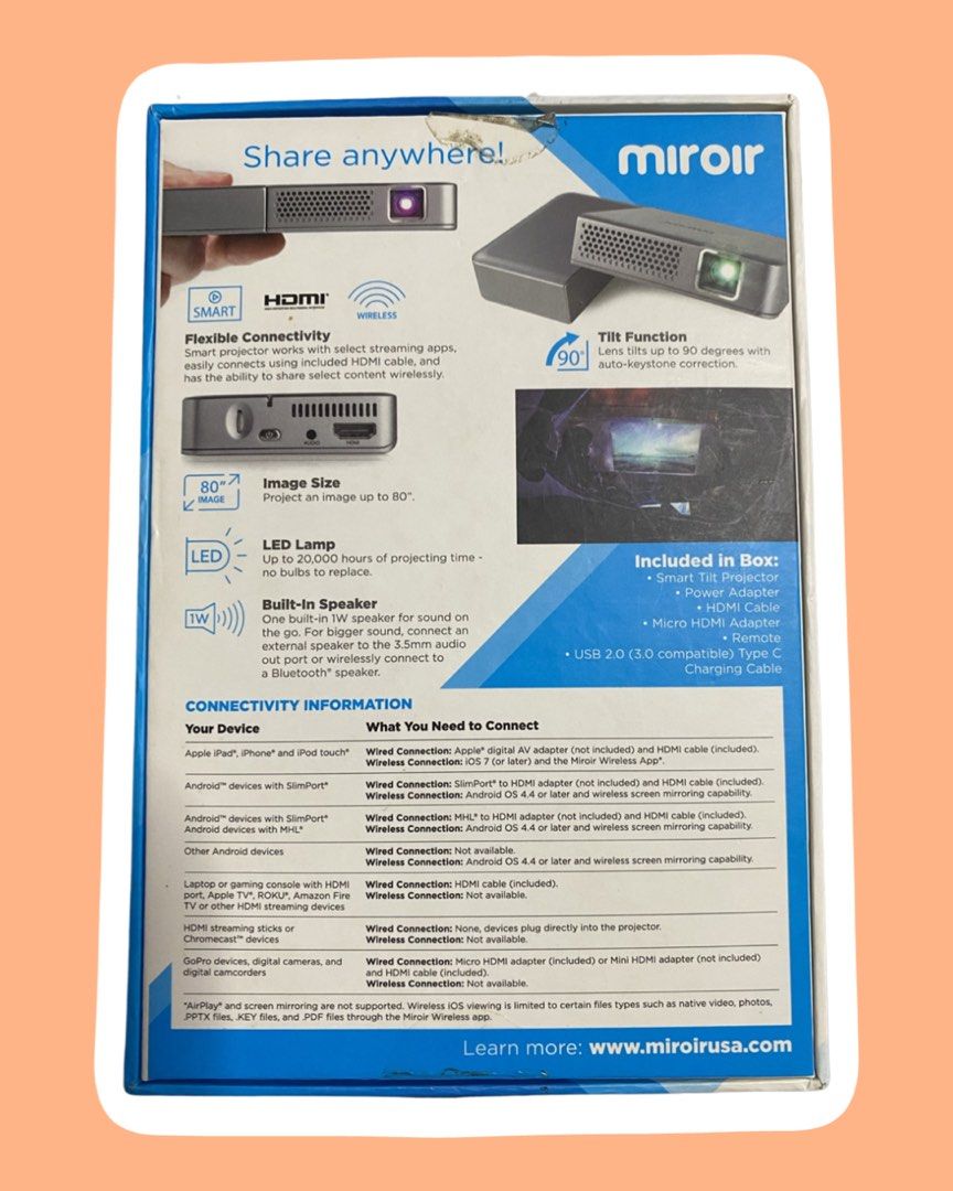 MIROIR SMART TILT PROJECTOR, TV & Home Appliances, TV & Entertainment ...