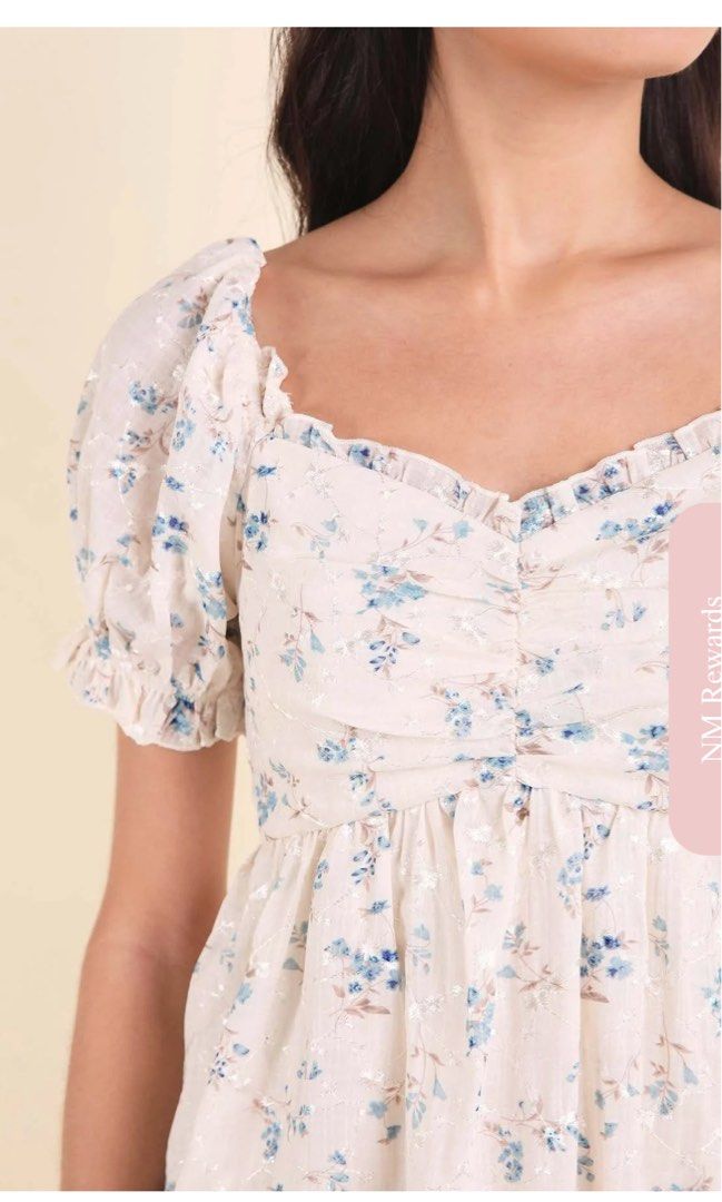 NEONMELLO HEIDI FLORAL EYELET DRESS IN BLUE, Women's Fashion, Dresses ...