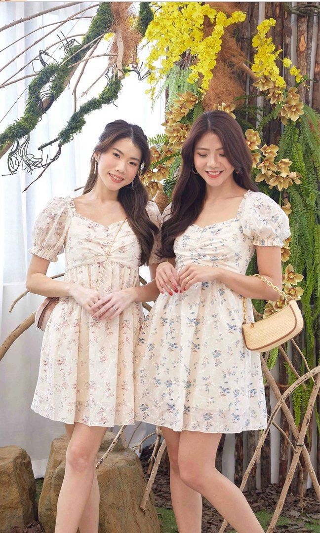 NEONMELLO HEIDI FLORAL EYELET DRESS IN BLUE, Women's Fashion, Dresses ...