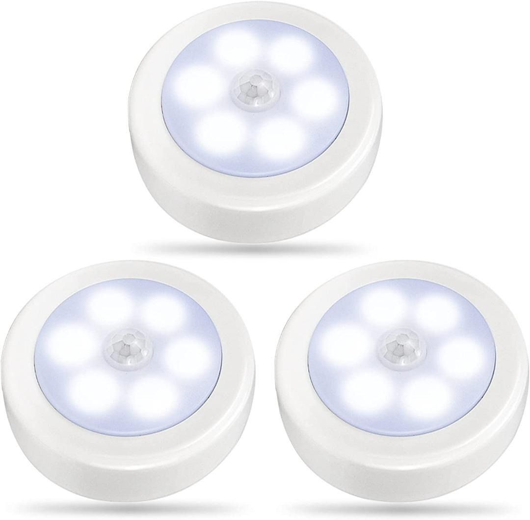 Battery-powered Motion-sensing Led Stick-anywhere Nightlight, 3-pack ...