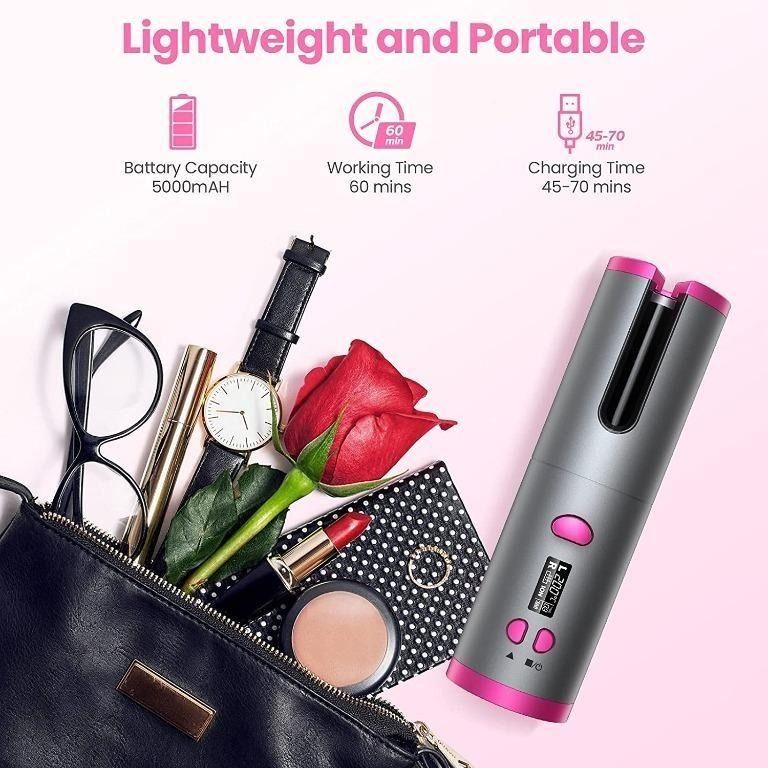 New Arrival! Hair Curler, Cordless Hair Curler Wand Hair Styler with ...