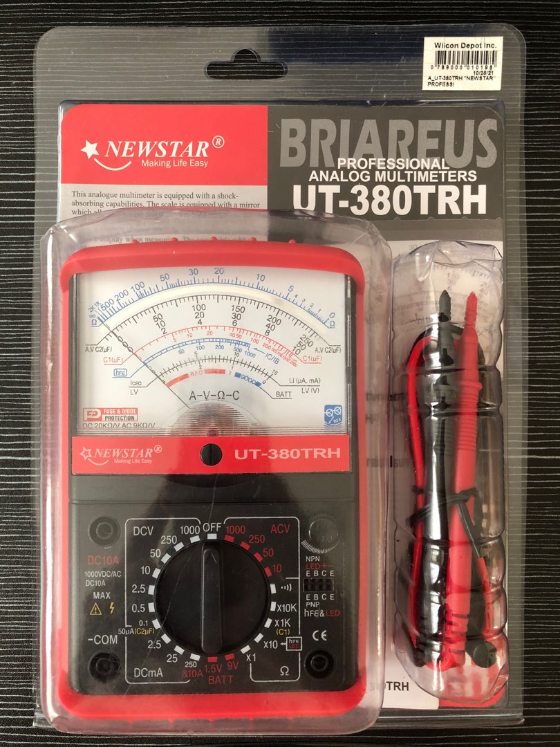 NEWSTAR UT-380TRH PROFESSIONAL ANALOG MULTIMETER (RED), Hobbies & Toys ...