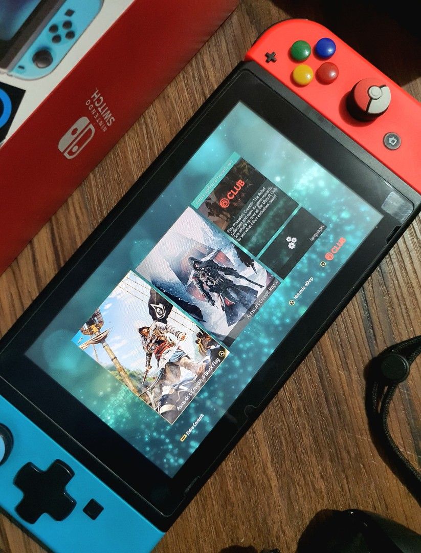 Nintendo switch V2 complete set 64GB SD, Video Gaming, Video Game ...