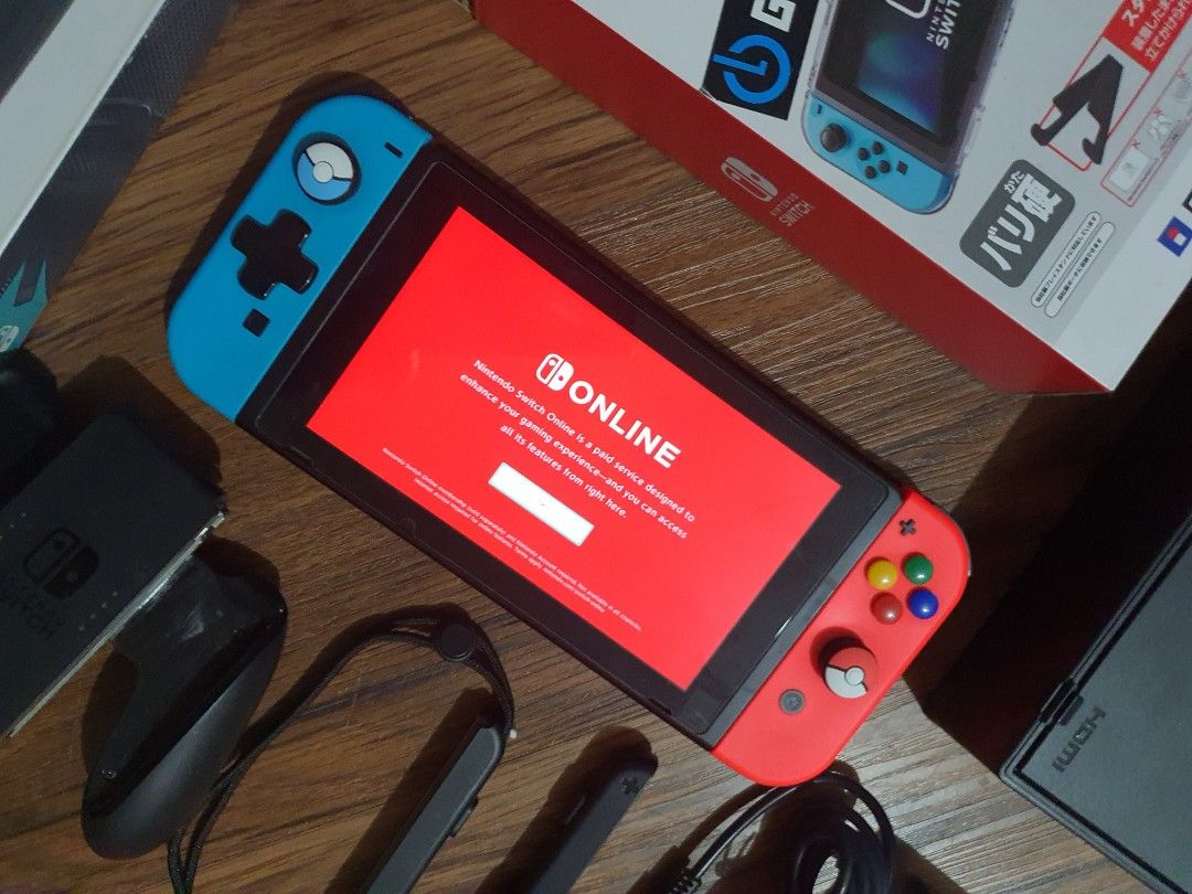 Nintendo switch V2 complete set 64GB SD, Video Gaming, Video Game ...