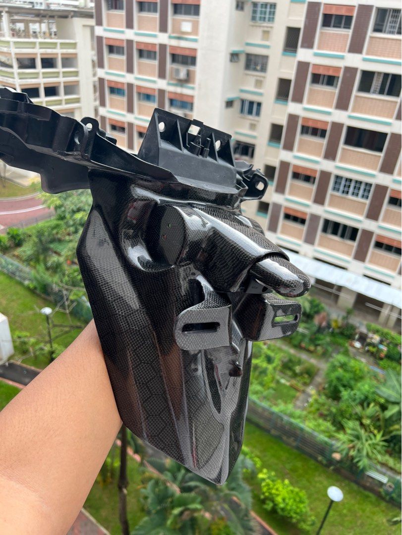 Nmax v2 honeycomb carbon rear mudguard comes with light cover short ...