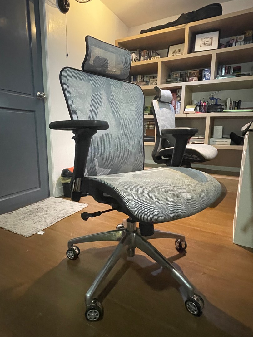 Ofix Ergonomic Chair D57 Full Mesh Gray, Furniture & Home Living ...