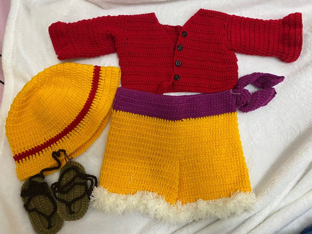 One Piece Crochet Costume - Luffy Wano Arc version, Babies & Kids ...