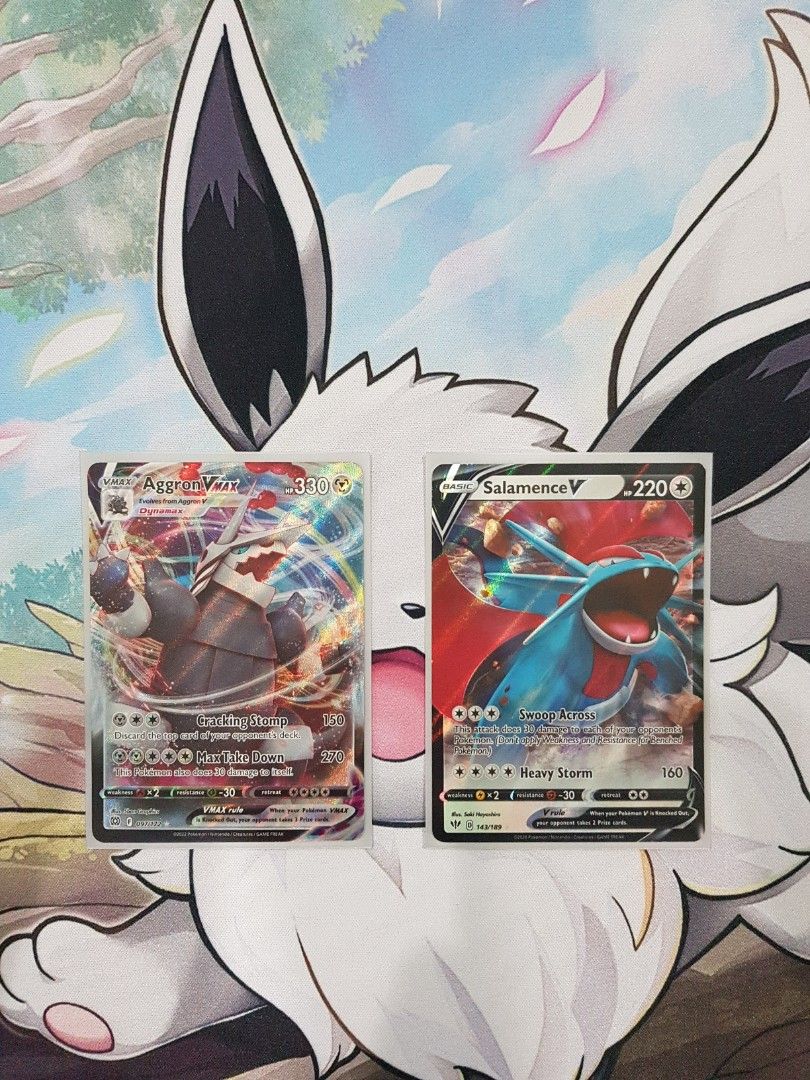 Pokemon Cards Aggron Vmax and Salamence V, Hobbies & Toys, Toys & Games ...