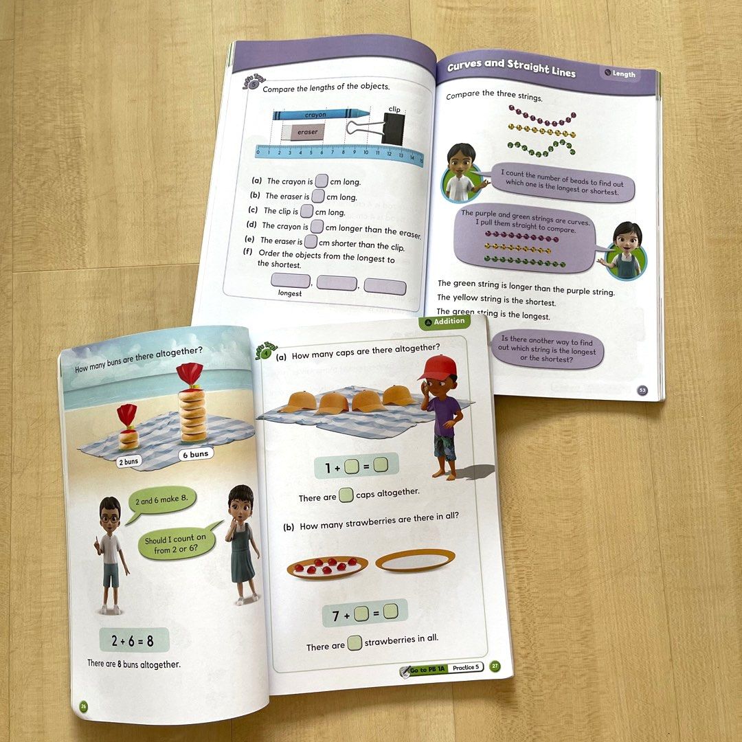 Primary 1 Math Textbooks 1A & 1B (mathematics, unused), Hobbies & Toys, Books & Magazines ...