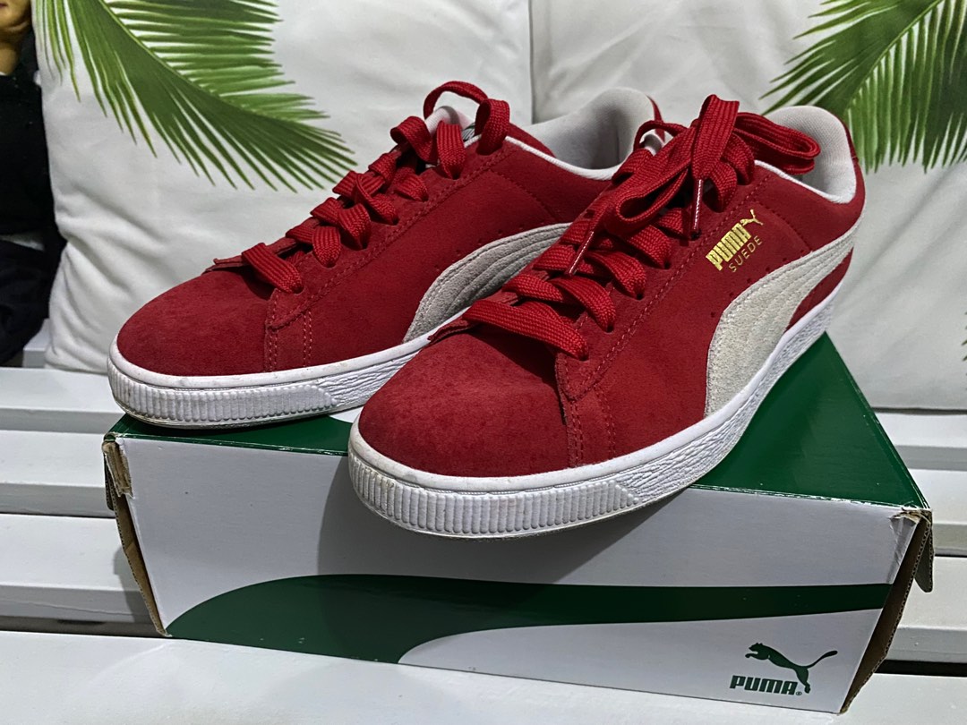 Puma suede classic red, Men's Fashion, Footwear, Sneakers on Carousell