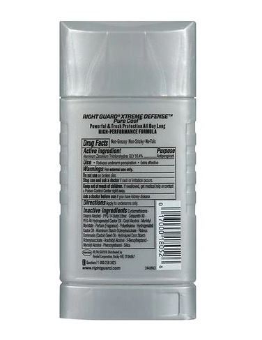 Right Guard Xtreme Defense Pure Cool Antiperspirant Deodorant Stick 73 ...
