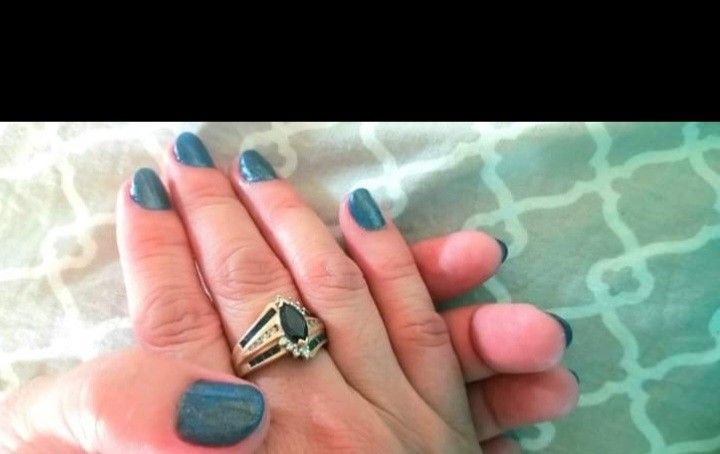 Sapphire and russian diamond 12k gold ring, Women's Fashion, Jewelry ...