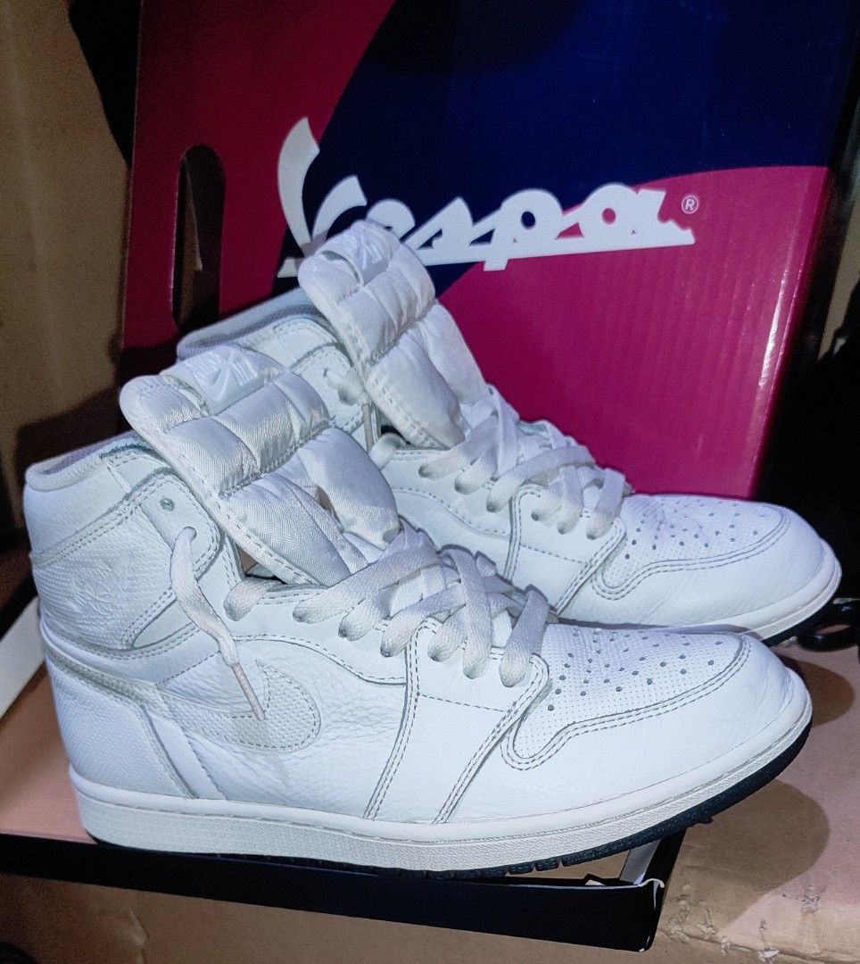 NIKE AIR JORDAN RETRO HIGH FULL WHITE ORIGINAL, Fesyen Pria, Sepatu ...